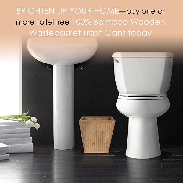 ToiletTree Products 100% Bamboo Wooden Wastebasket Trash Can ToiletTree Products 100% Bamboo Wooden Wastebasket Trash Can